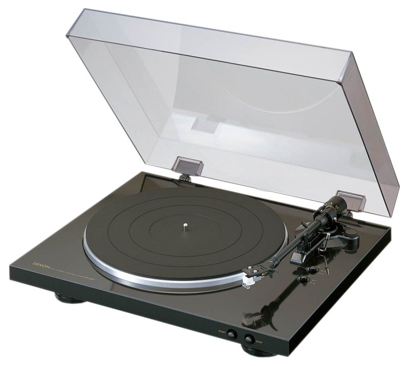 DENON DP-300F Czarny Lakier, Automatyczny, Napęd paskowy, Pokrywa w ...