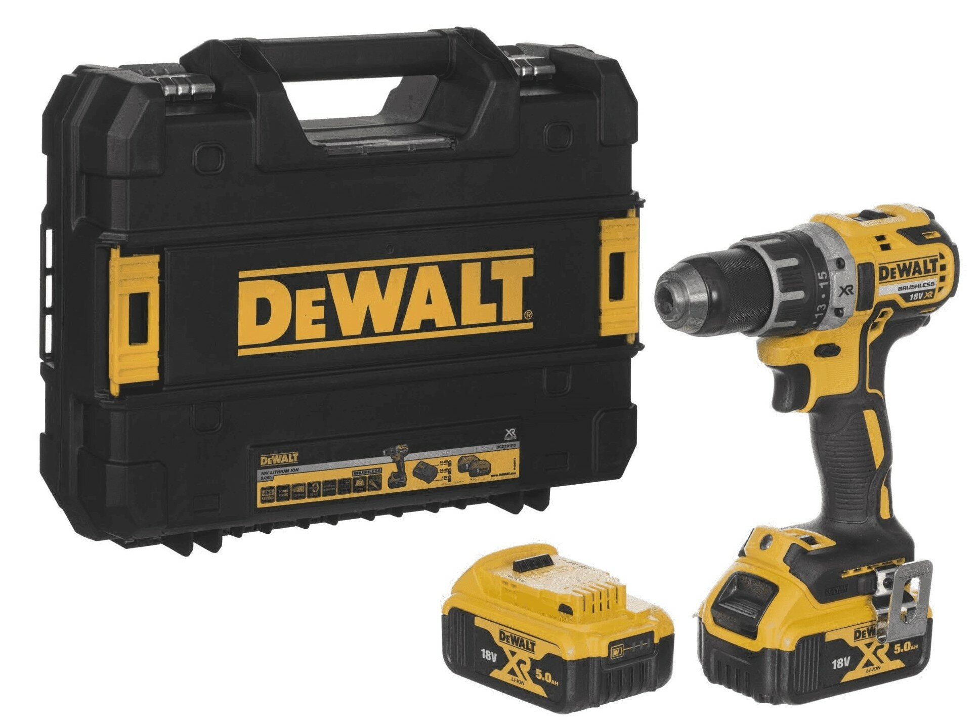 DEWALT DCD791P2-QW zestaw akumulatorów Wiertarko-wkrętarka - niskie ...