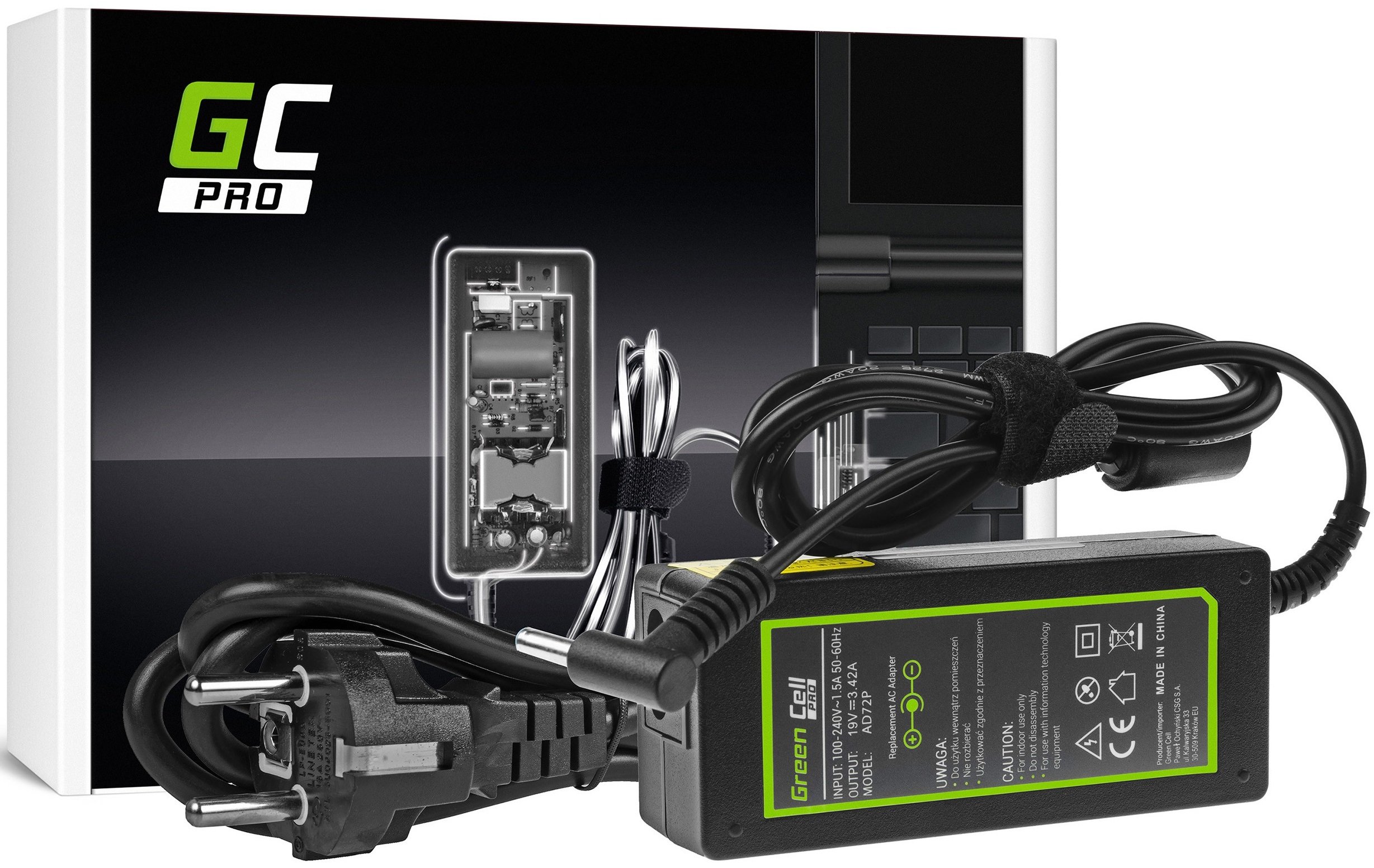 GREENCELL Pro AD72P 65W ładowarka do laptopa Asus Zasilacz do laptopa ...