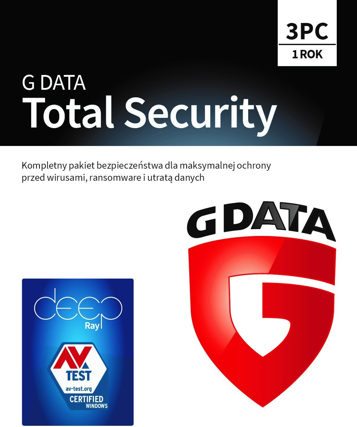 G DATA Total Security 3 URZĄDZENIA 1 ROK Kod aktywacyjny Antywirus ...