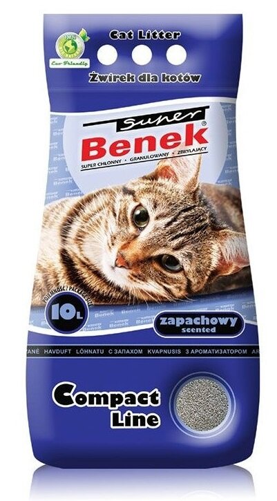 SUPER BENEK Compact Line Bryza Morska 10 L Żwirek dla kota - niskie ...