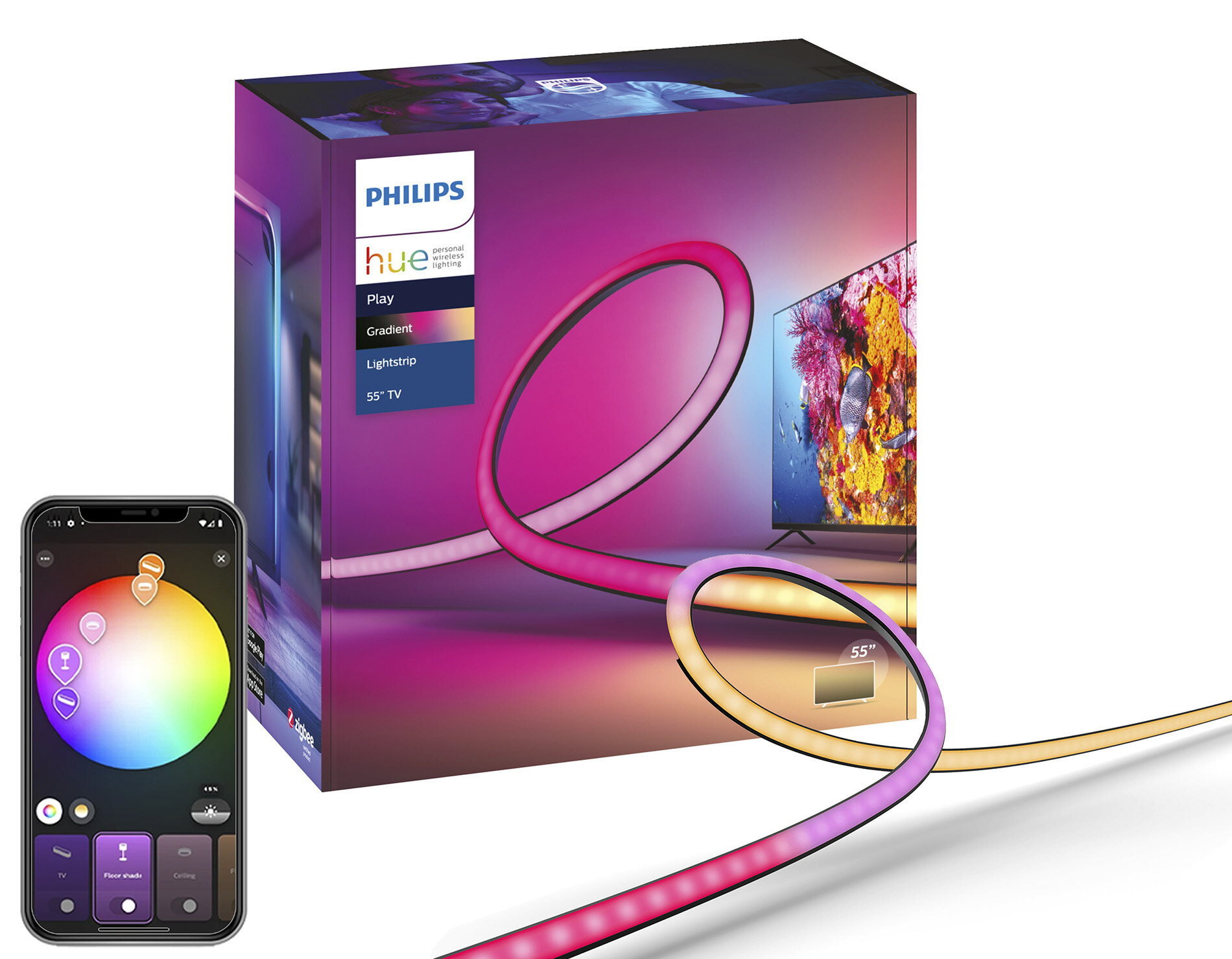 PHILIPS HUE Gradient 65 2.54 m ZigBee Taśma LED - niskie ceny i opinie ...