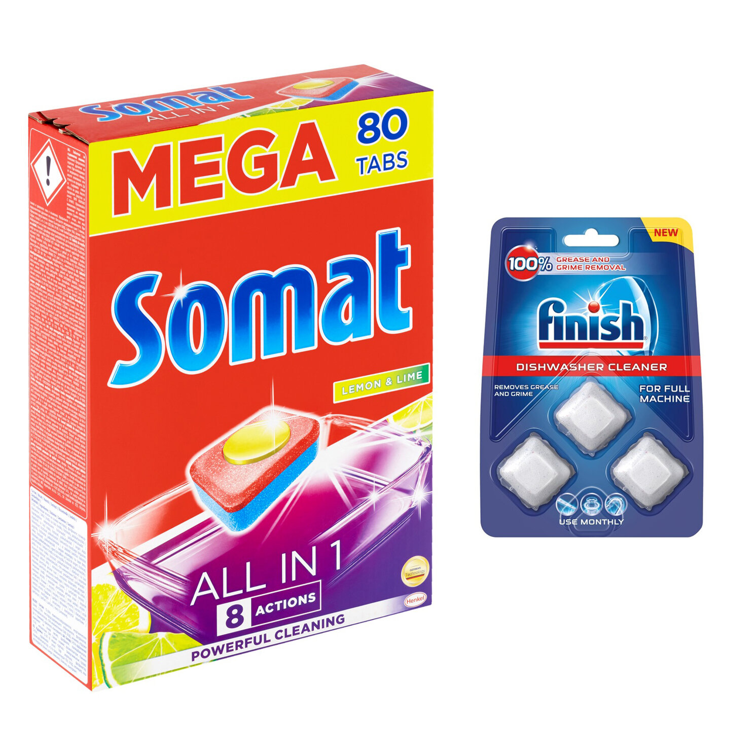 SOMAT All in 1 Lemon & Lime - 80 szt. + Kapsułki do czyszczenia ...