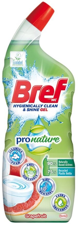 BREF Pro Nature Grapefruit 700 ml Żel do czyszczenia toalety - niskie ...