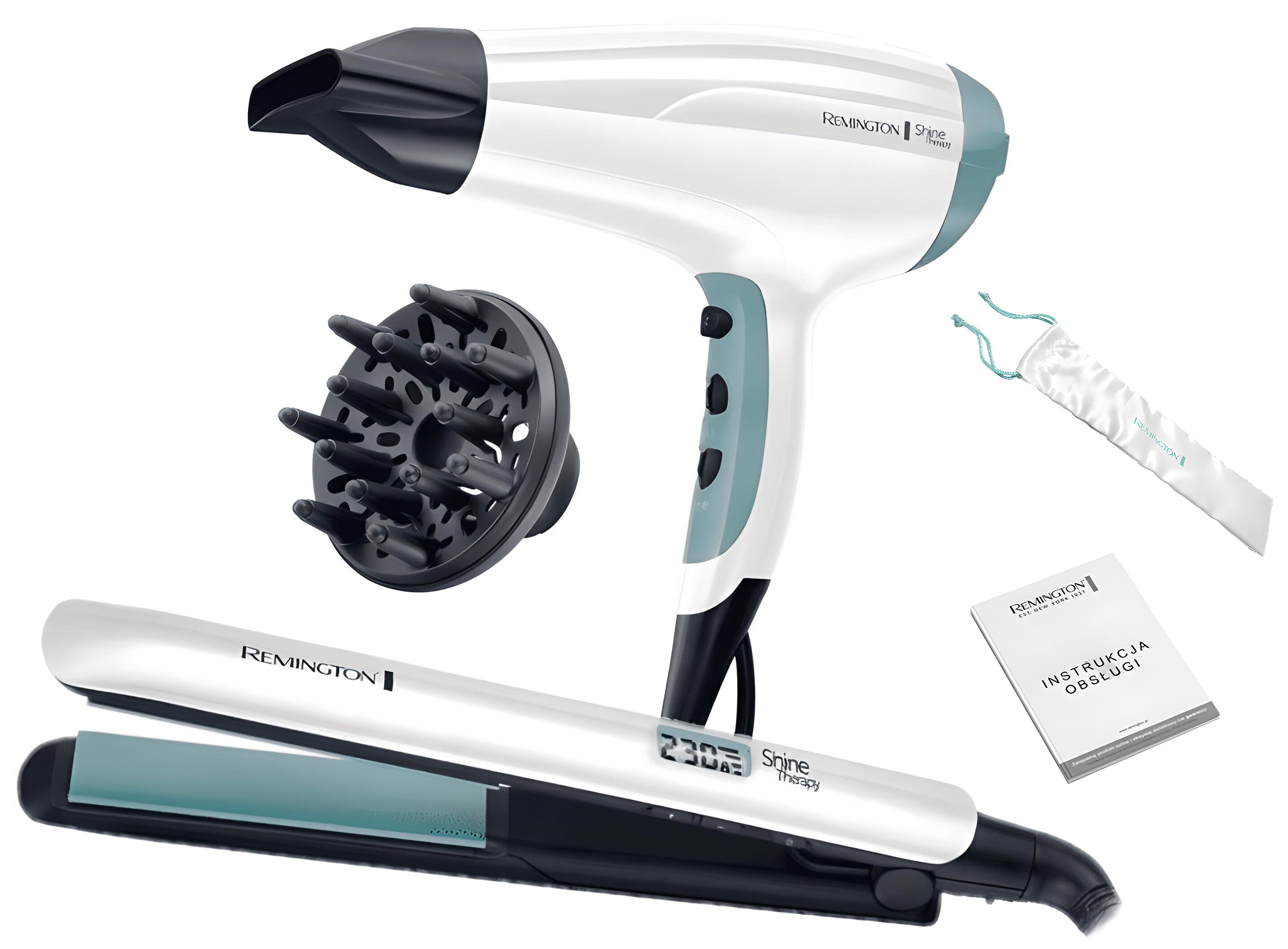 REMINGTON Shine Therapy S8500GP 230 stopni + Suszarka do włosów D5216 ...