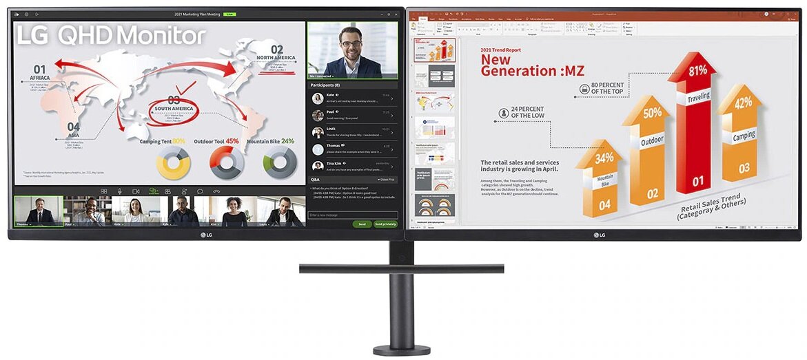 LG Ergo Dual 27QP88DP-BS 27" 2560x1440px IPS Monitor - niskie ceny i ...