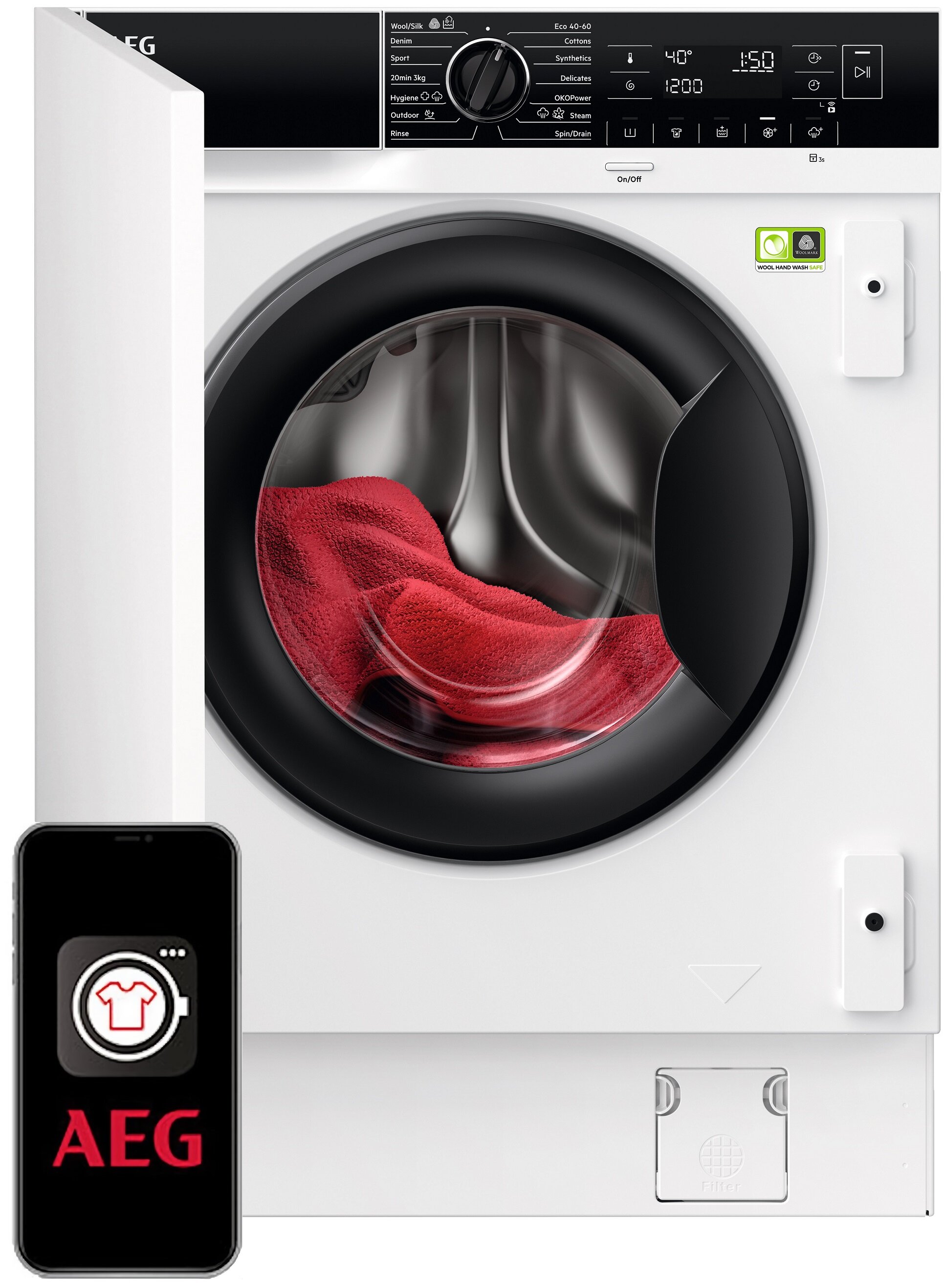 AEG L8FBE48SCI PowerCare 8000 8kg A ÖKOMix My AEG Care Woolmark Green ...