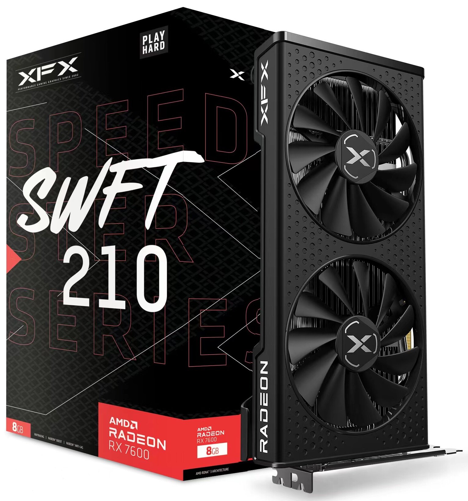XFX Radeon RX 7600 Speedster SWFT 210 Core Edition 8GB Karta graficzna ...