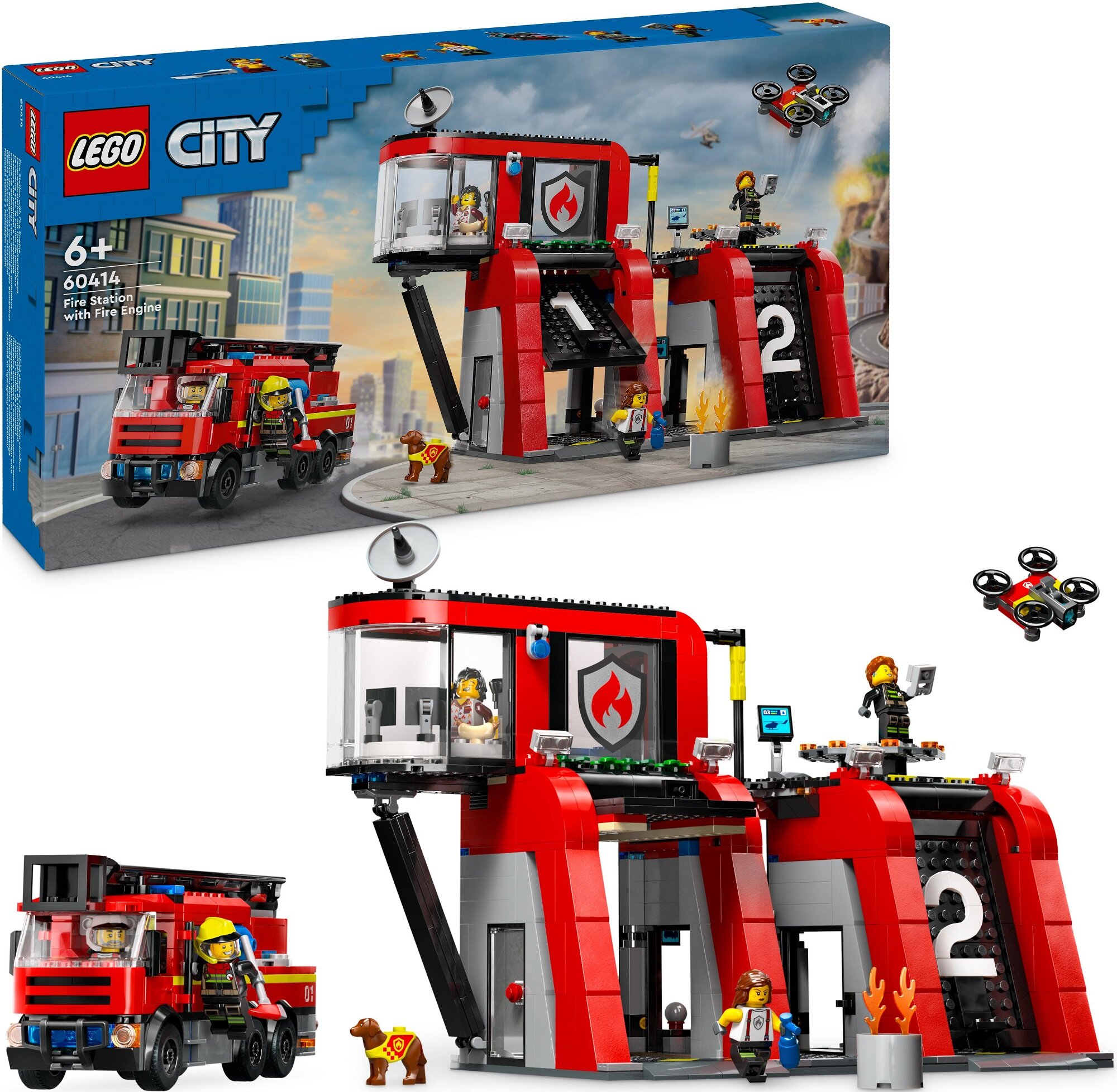 LEGO 60414 City Remiza strażacka z wozem strażackim - niskie ceny i ...