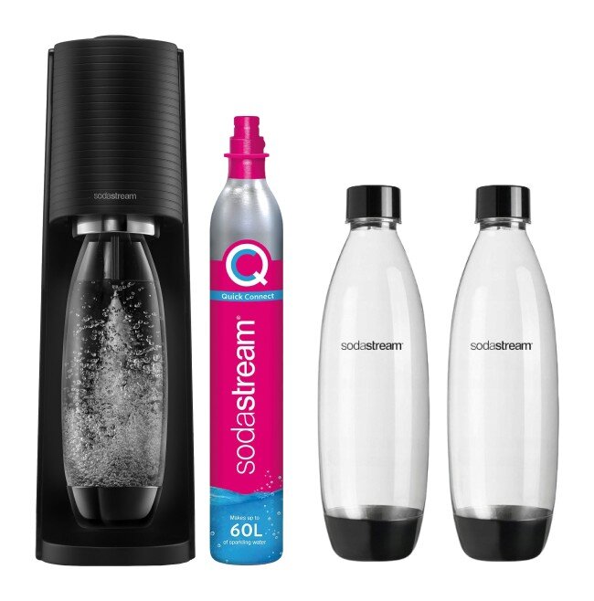 SODASTREAM Terra Czarny + Butelka SODASTREAM Fuse (3 sztuki) Saturator ...