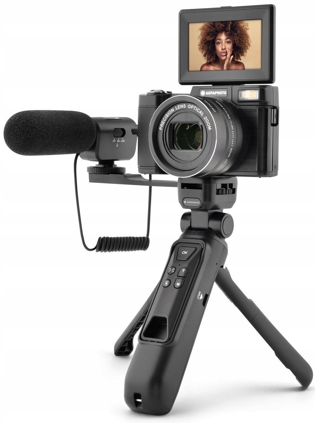 AGFAPHOTO VLG-4K Optical Czarny + Zestaw akcesoriów, 5x zoom optyczny ...