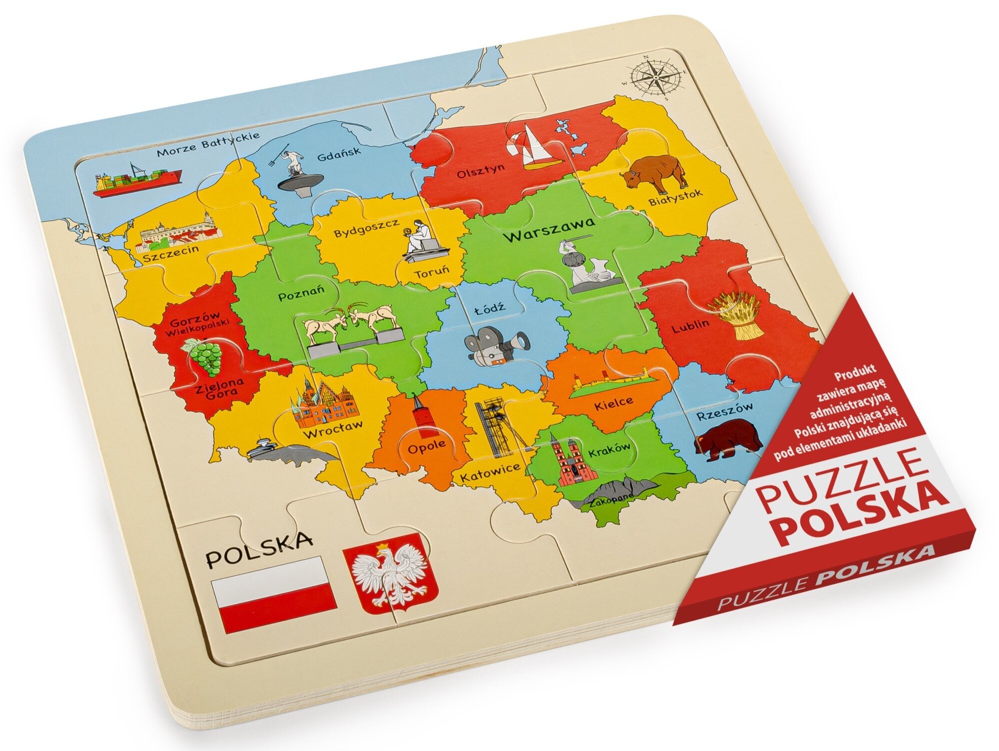 DAFFI Mapa Polski D-144 (16 elementów) Puzzle - niskie ceny i opinie w ...