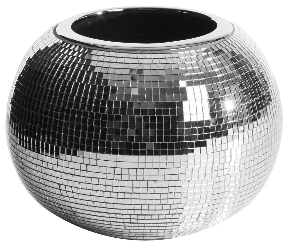 EUROFIRANY Mirona 22 x 22 x 16 cm Srebrny Wazon - niskie ceny i opinie ...