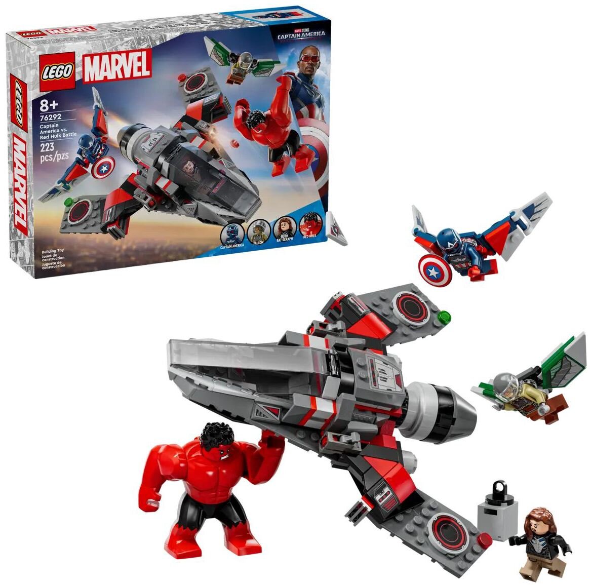 LEGO 76292 Marvel Kapitan Ameryka kontra Czerwony Hulk - bitwa - niskie ...
