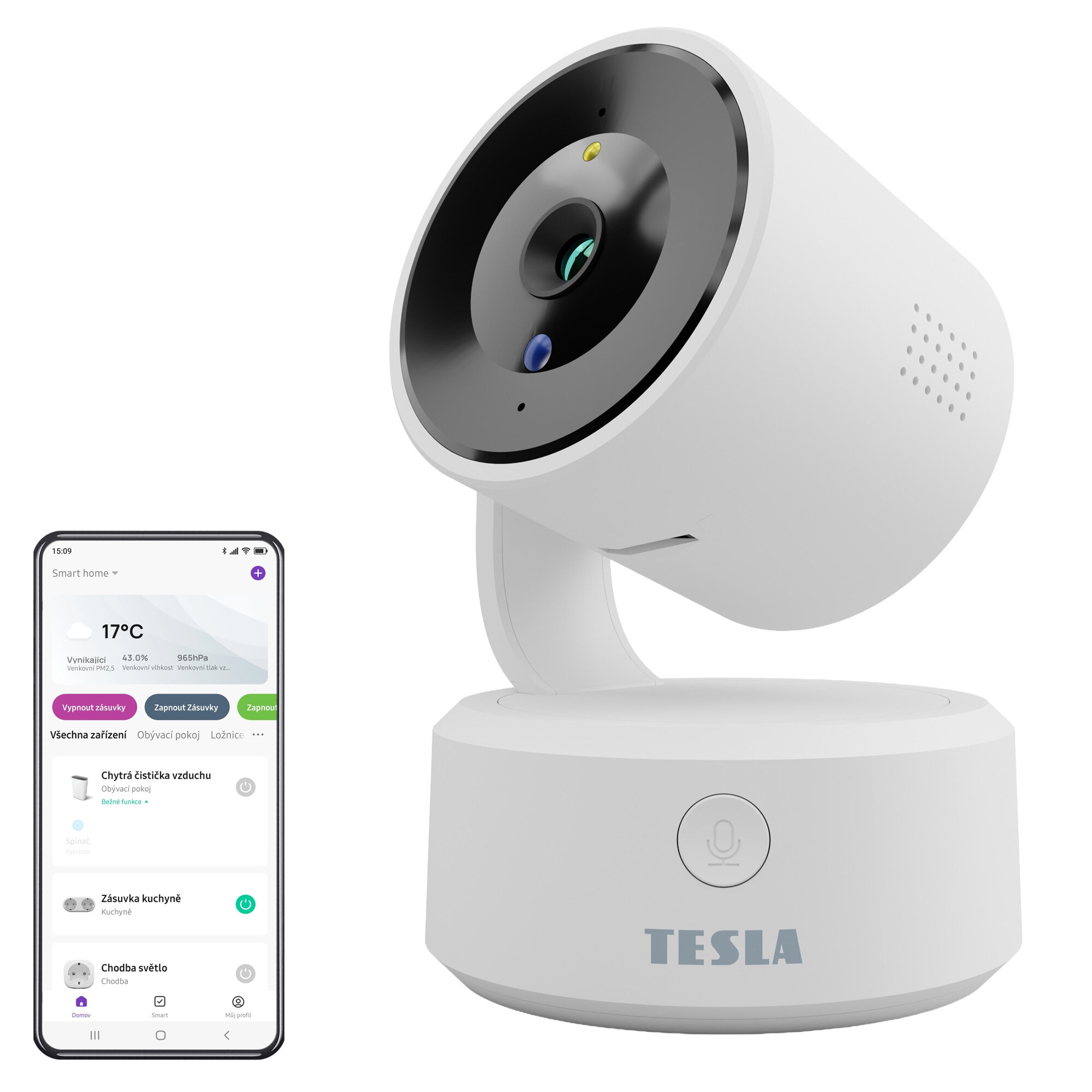 TESLA Smart Omni 360 Wewnętrzna, Wi-Fi, Kamera obrotowa Kamera - niskie ...