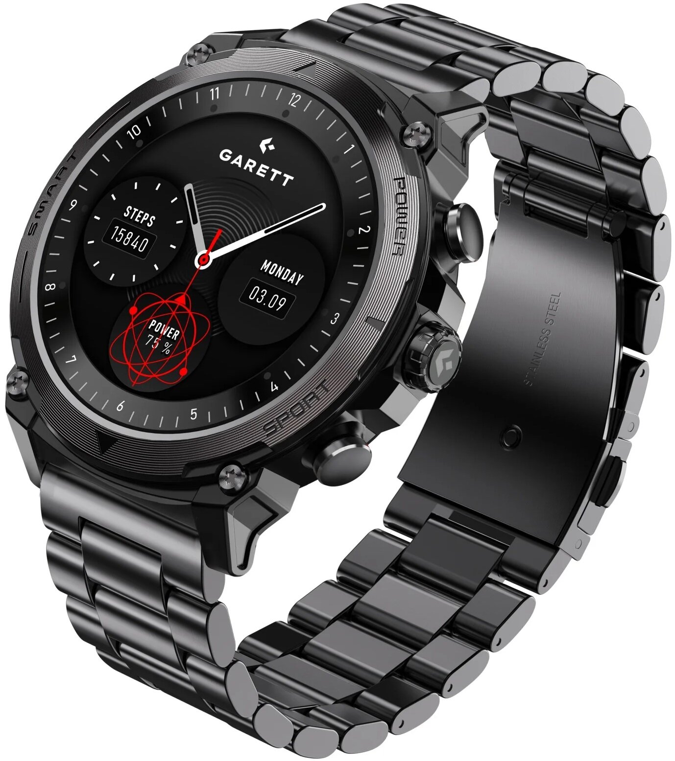 GARETT Atom Czarny Smartwatch - niskie ceny i opinie w Media Expert