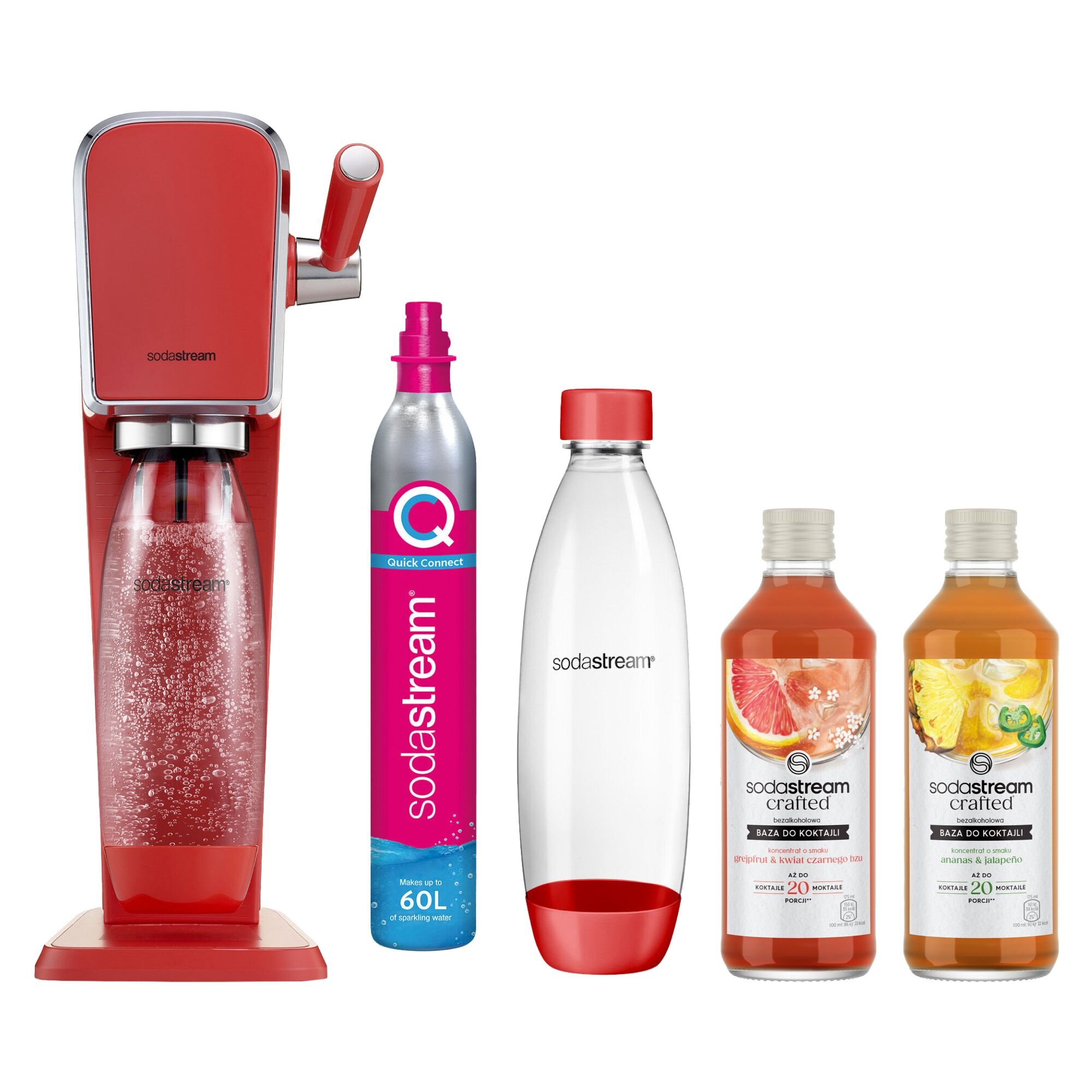SODASTREAM Art Czerwony + Syrop SODASTREAM Crafted Grejpfrut i Kwiat ...