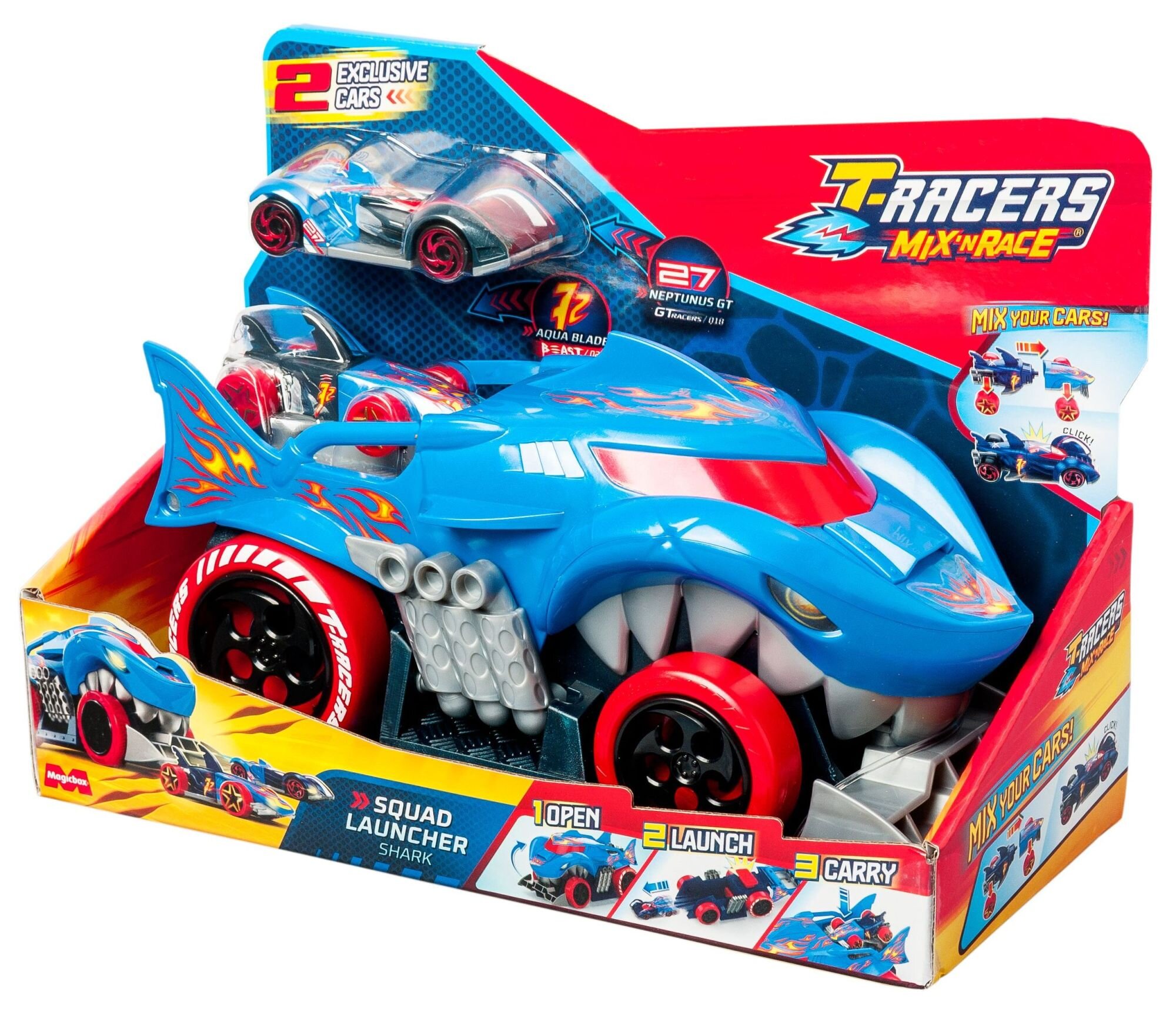 T-RACERS Mix’n Race Shark Squad Launcher PTRSP114IN80 Wyrzutnia ...