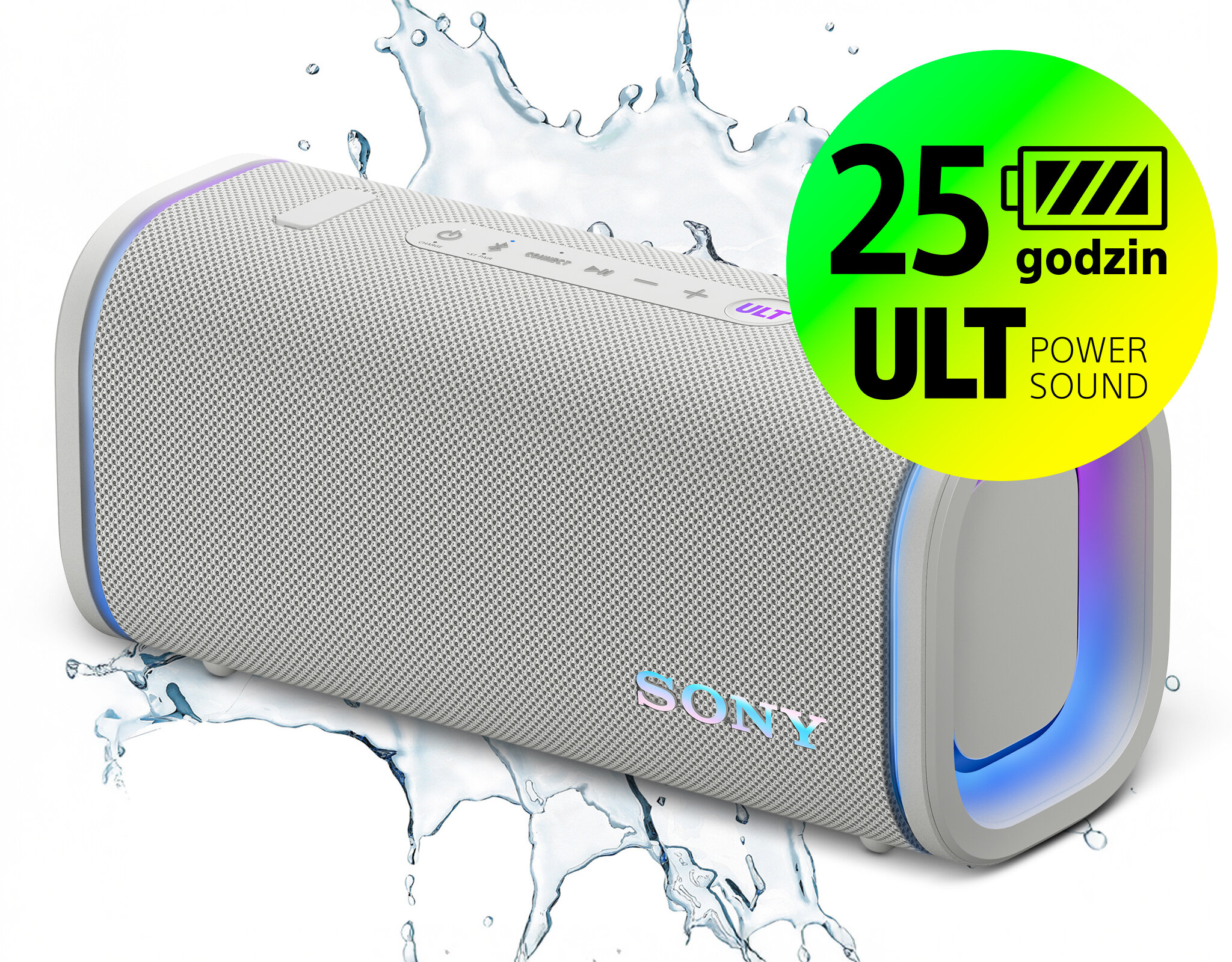 SONY ULT Field 5 Bateria 25 godz. Szybkie ładowanie, 10 pasmowy EQ ...