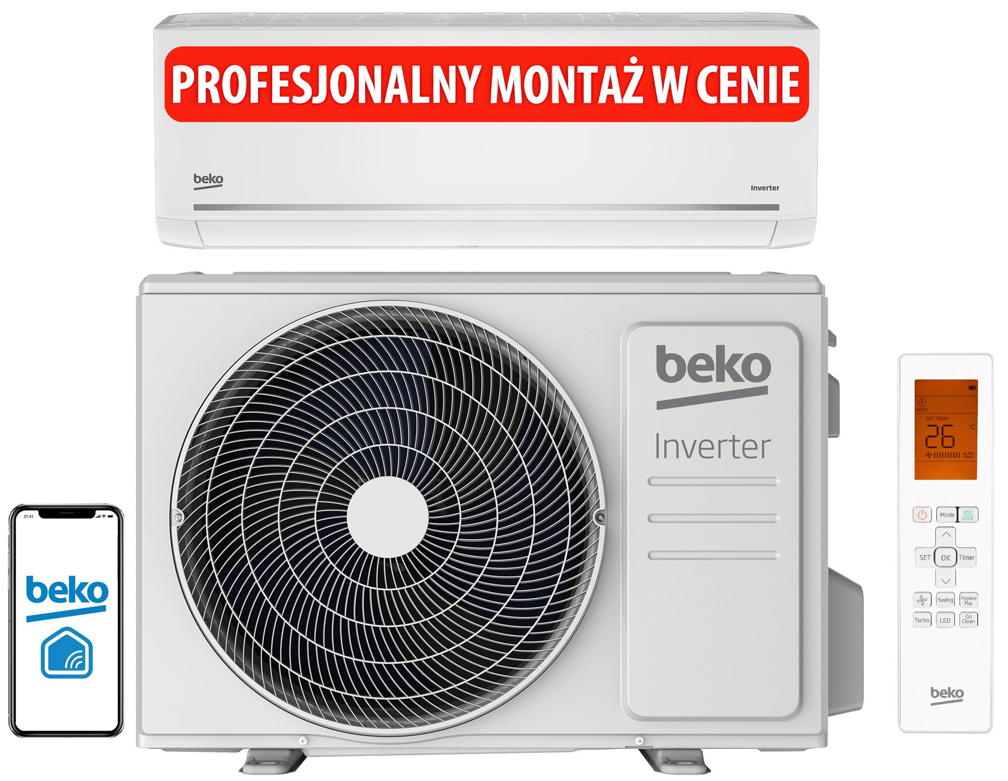 BEKO BEHPG 185 z usługą montażu Klimatyzator Split, Pompa ciepła ...
