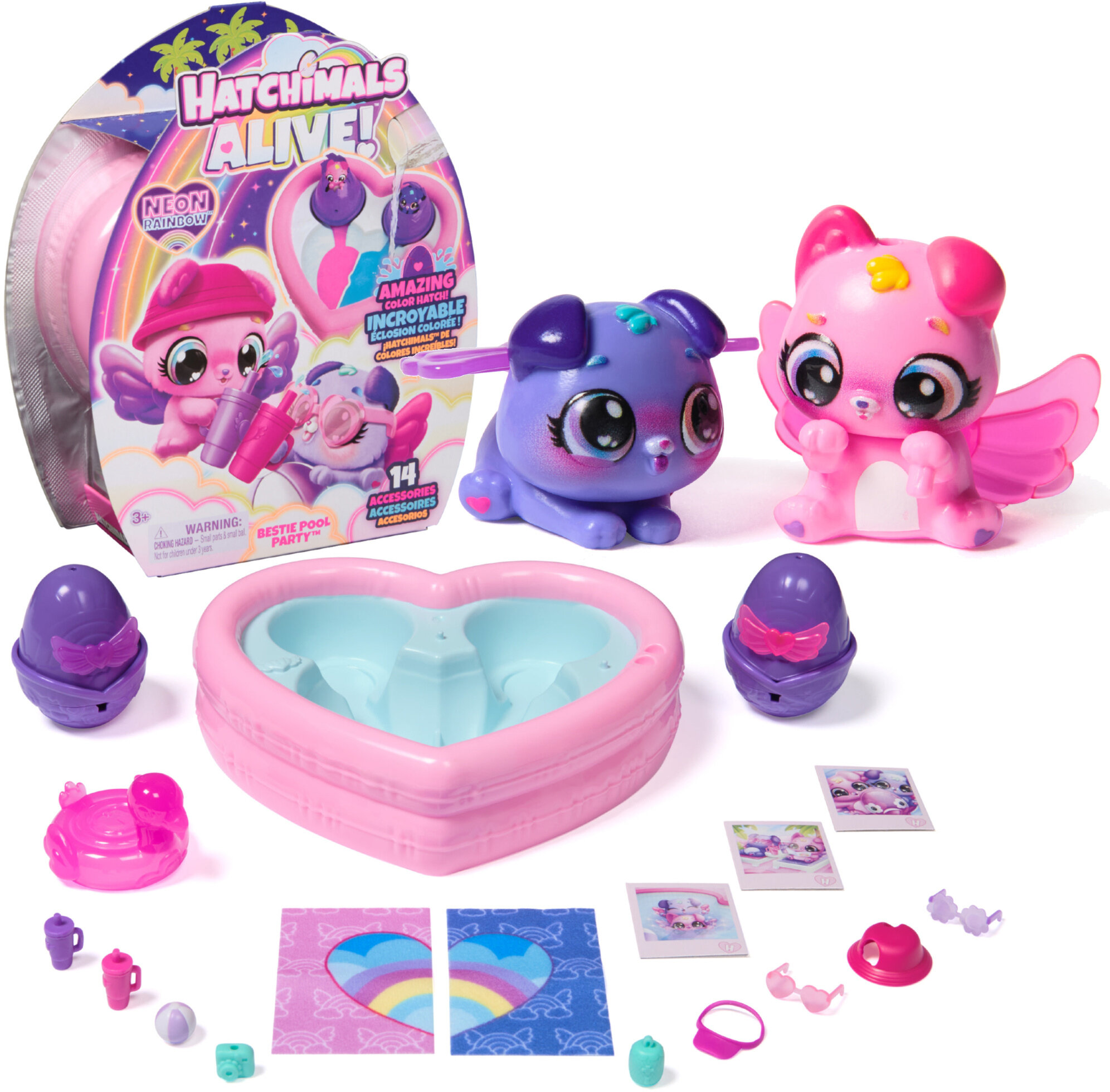 SPIN MASTER Hatchimals Alive! Neon Rainbow Bestie Pool Party 6072786 ...