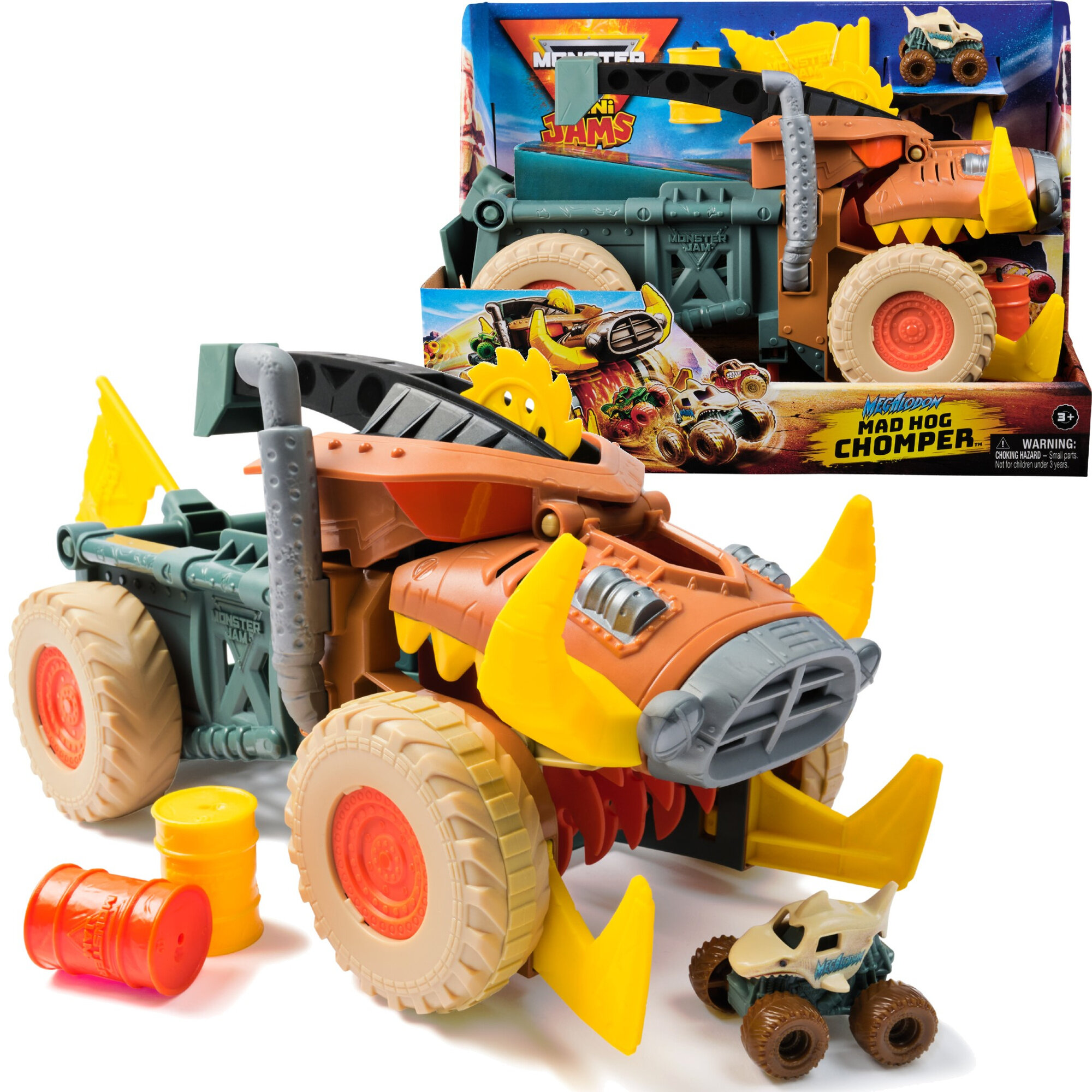 SPIN MASTER Monster Jam Mini Jams Megalodon Mad Hog Chomper 6071776 ...