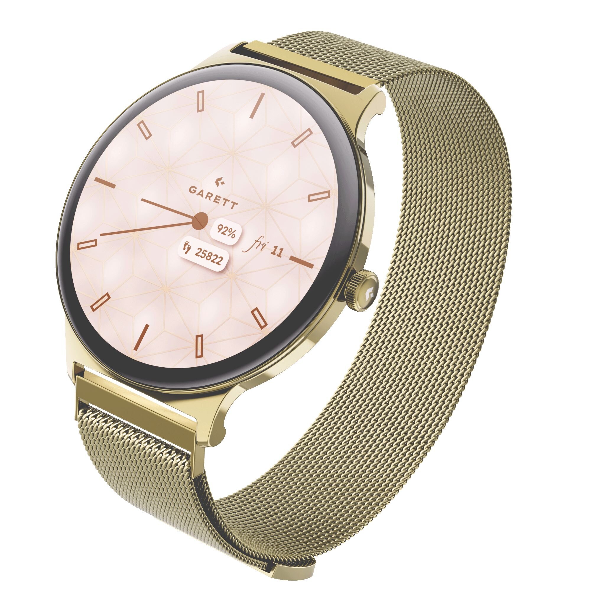 GARETT Verona 2 Złoty Mesh Smartwatch - niskie ceny i opinie w Media Expert