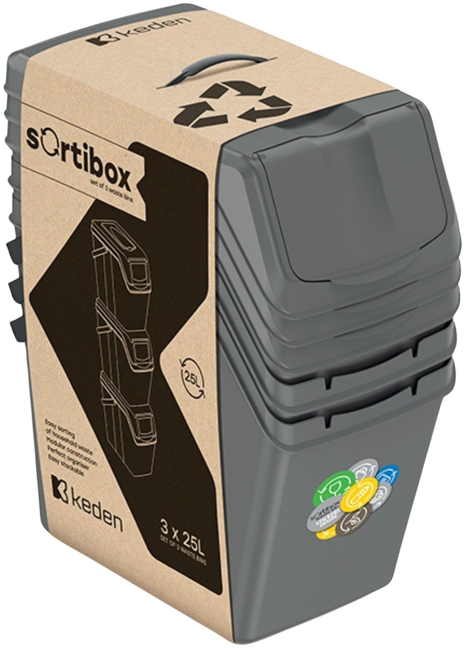 KEDEN Sortibox ISWB25S3-405U 3x25L Szary Kosz na śmieci - niskie ceny i ...