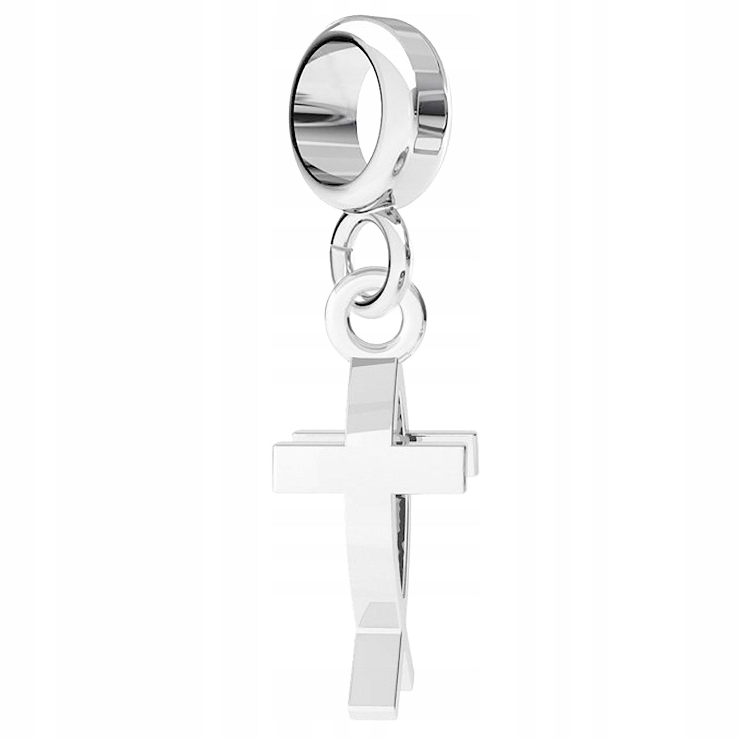 Charms Srebrny z Krzyżem Cross Fish Ryba Rybka Krzyż Krzyżyk SREBRO 925 ...