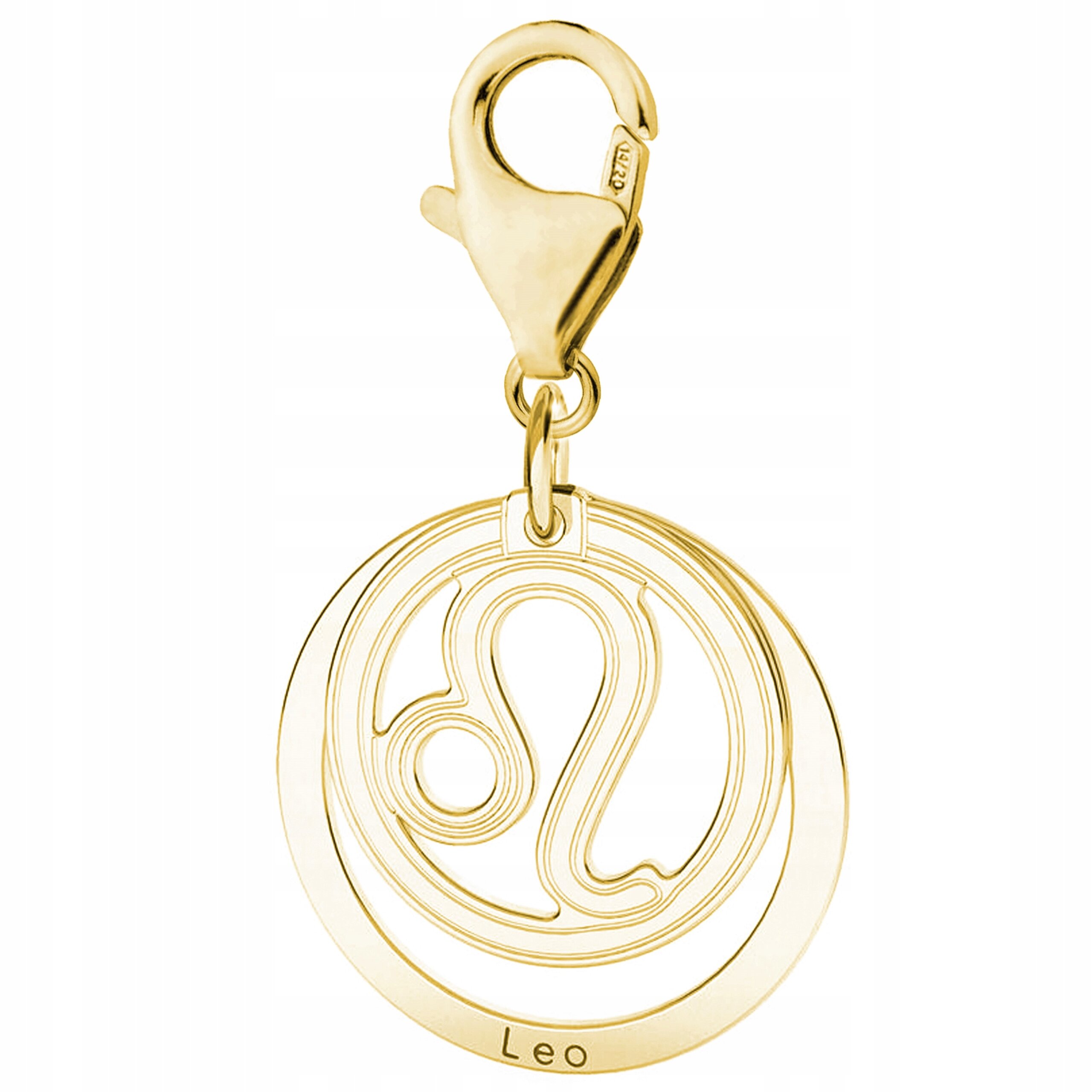 Złota Zawieszka ze Znakiem Zodiaku Lwa Leo Znak Zodiaku Lew SREBRO 925 ...