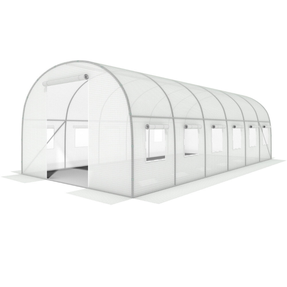 FUNFIT Garden foliowy 18m² szklarnia ogrodowa 6x3m UV-4 biały Tunel ...