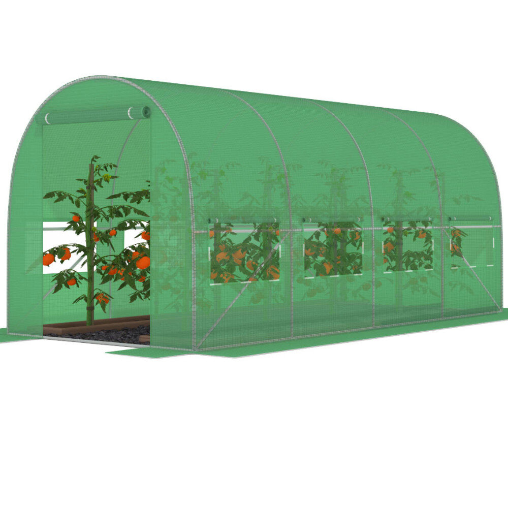 FUNFIT Garden foliowy 10m² szklarnia ogrodowa 4x2,5m UV-4 zielony Tunel ...