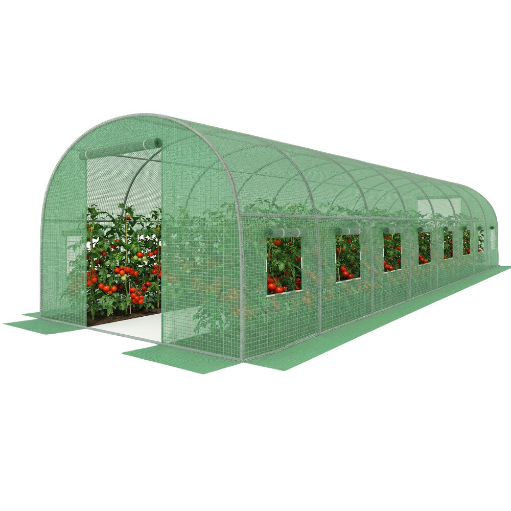 FUNFIT Garden foliowy 24m² szklarnia ogrodowa 8x3m UV-4 zielony Tunel ...