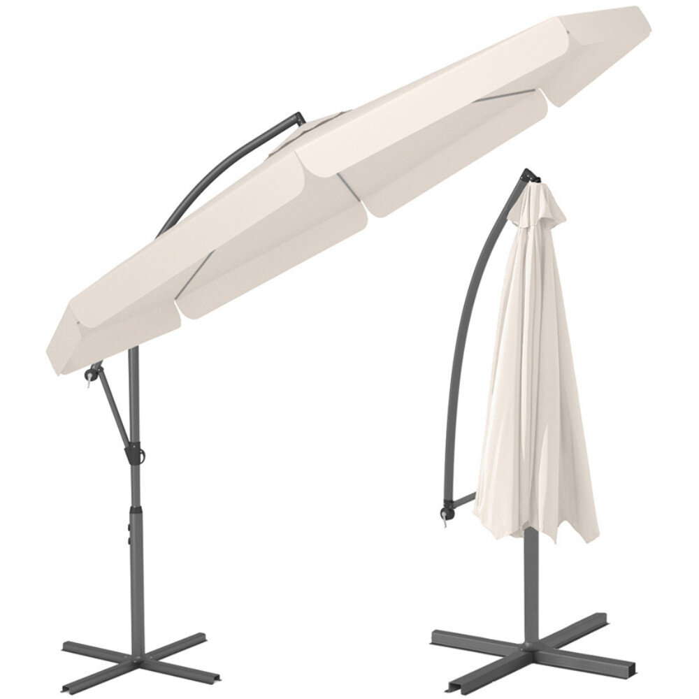 FUNFIT garden Duży parasol ogrodowy z falbaną składany 350x250 cm ...