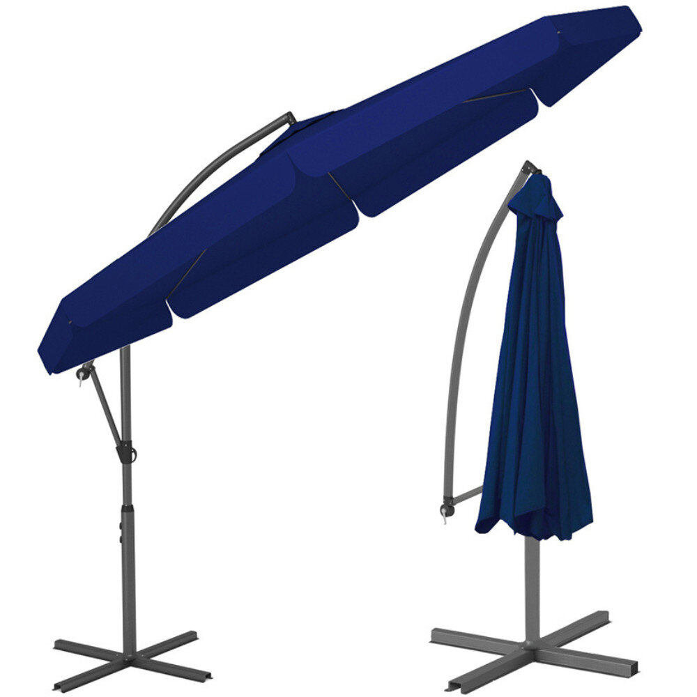 FUNFIT garden Duży parasol ogrodowy z falbaną składany 350x250 cm ...