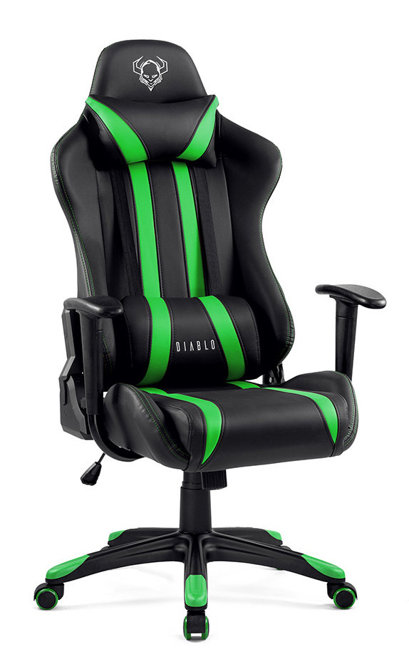DIABLO CHAIRS X-One Czarno-zielony Fotel - ceny i opinie w Media Expert