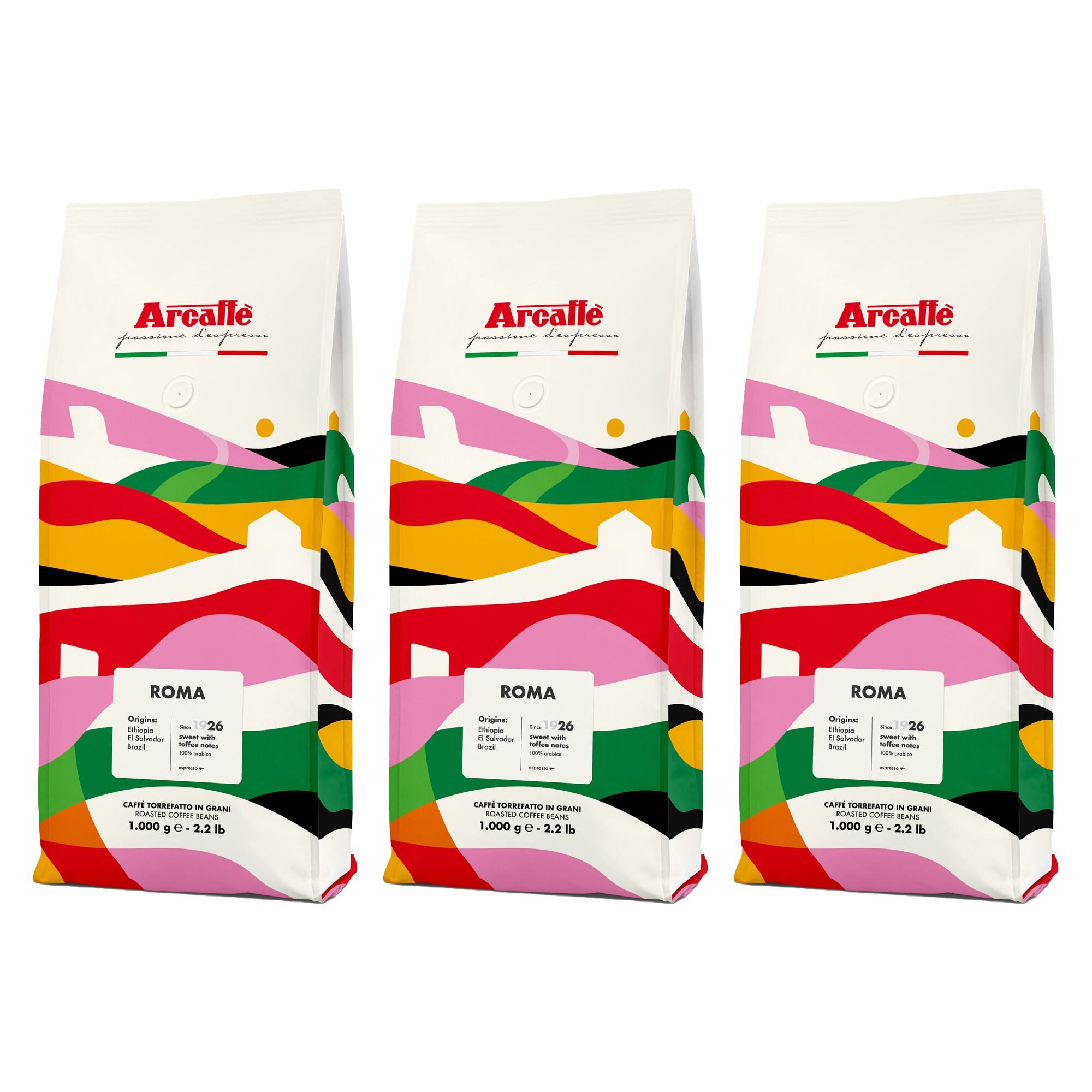 ARCAFFE Roma Arabica 3 x 1 kg SPECIALITY Kawa ziarnista - niskie ceny i ...