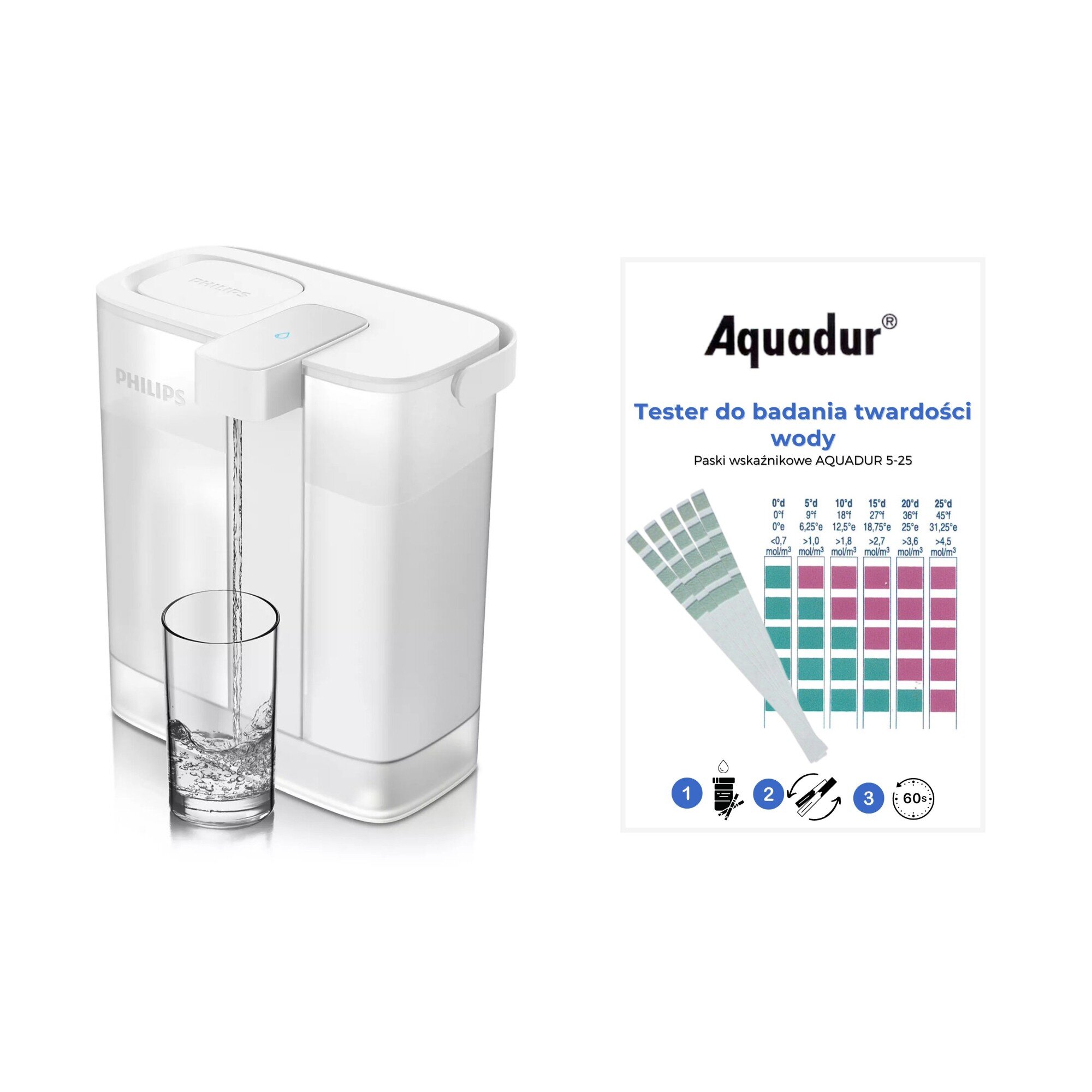 AQUADUR 5-25 (5 szt.) Dzbanek filtrujący PHILIPS Micro X-Clean ...