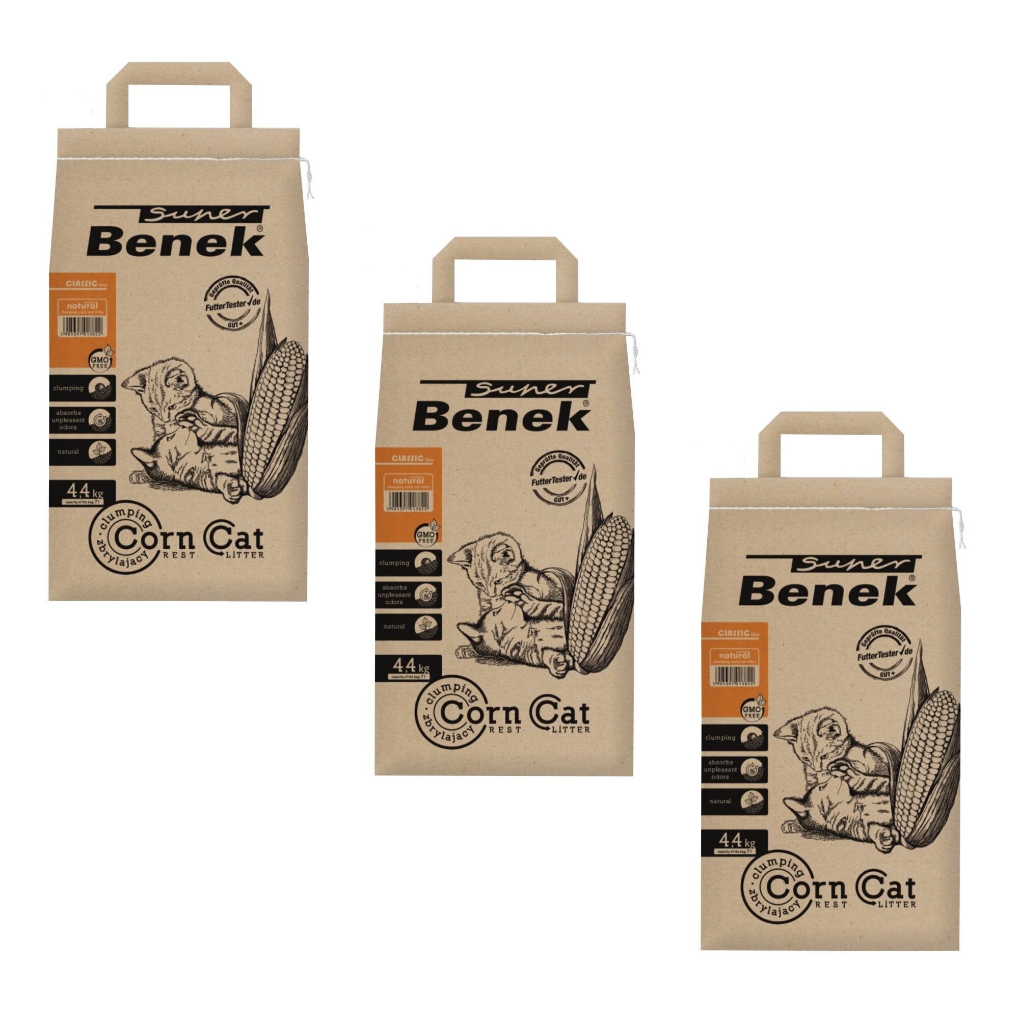 SUPER BENEK Corn Cat 13822 3 x 7 l Żwirek dla kota - niskie ceny i ...