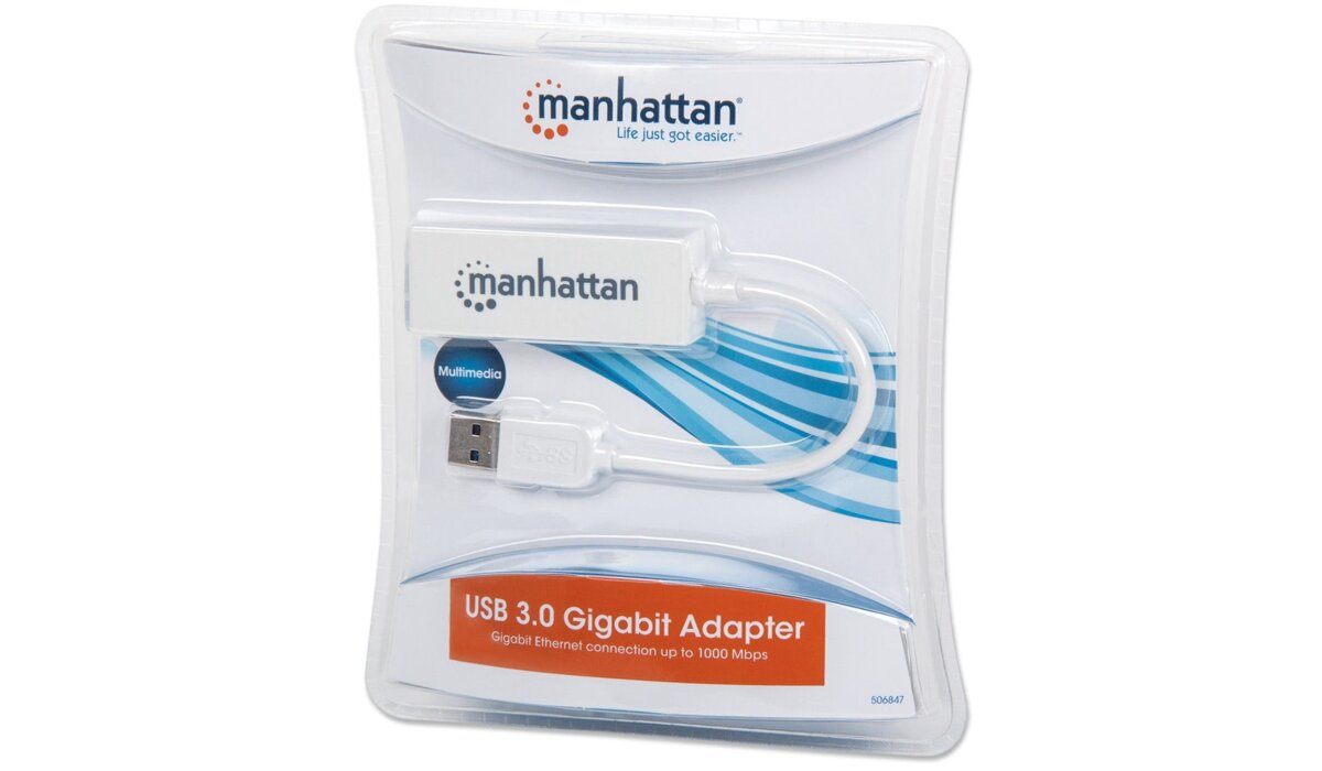 MANHATTAN 0.1 m Adapter USB - RJ45 - ceny i opinie w Media Expert