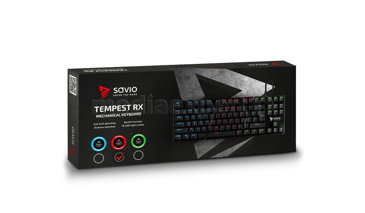 SAVIO Tempest RX TKL Outemu Red Klawiatura - ceny i opinie w Media Expert