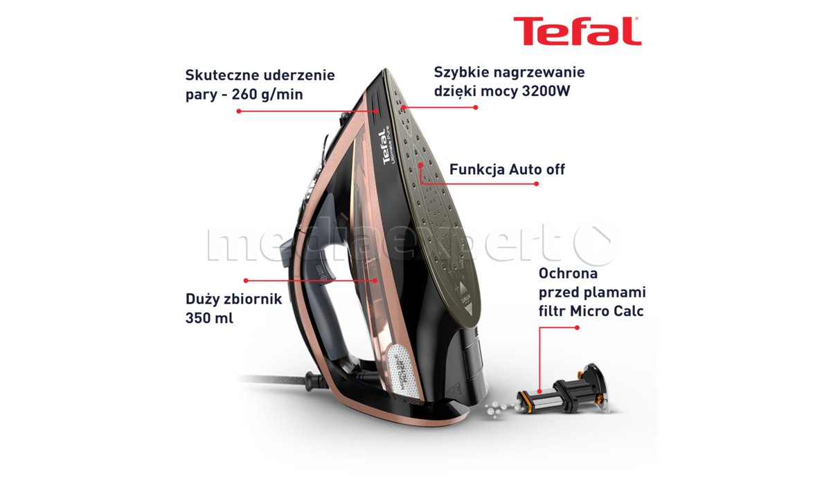 TEFAL Ultimate Pure FV9845E0 Żelazko - ceny i opinie w Media Expert