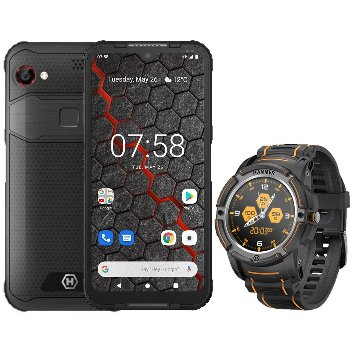 MYPHONE Hammer Blade 3 4/64GB 6.2" Czarny + Smartwatch Hammer Watch ...