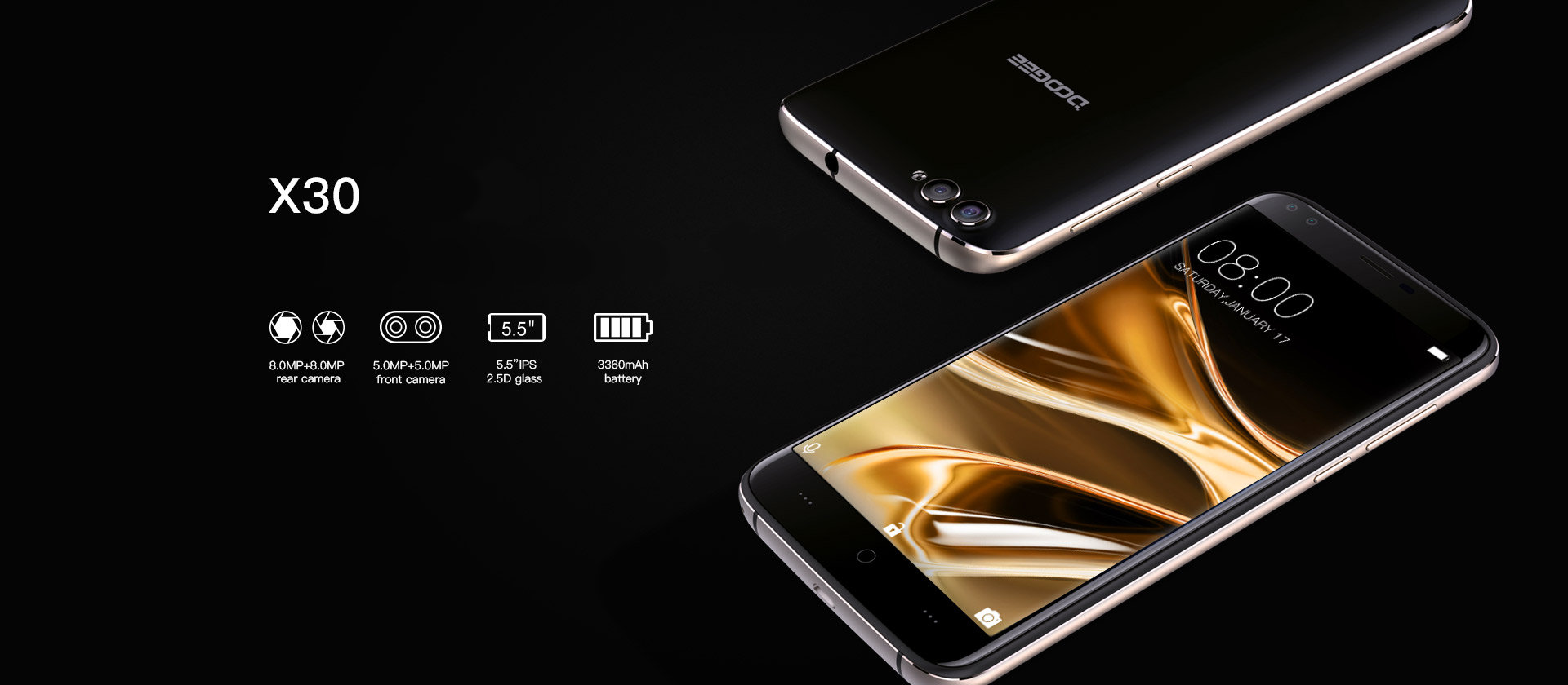 DOOGEE X30 2/16GB 5.5" Czarny Smartfon - niskie ceny i opinie w Media ...