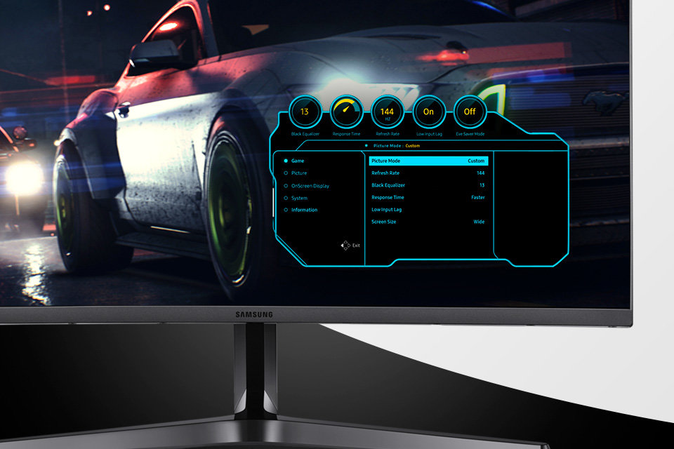 SAMSUNG C27JG50QQU 27" 2560x1440px 144Hz 4 ms Curved Monitor - niskie ...