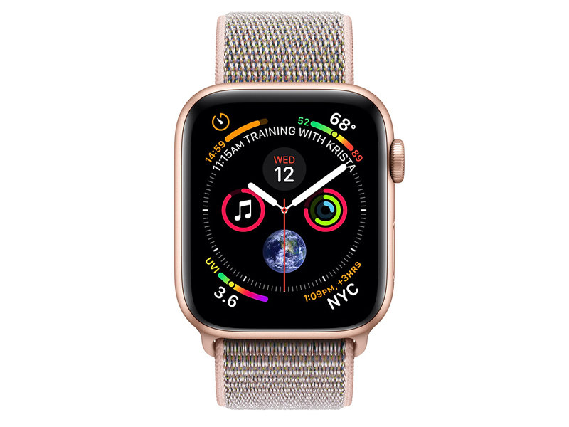 APPLE Watch 4 GPS 40mm koperta z aluminium (złoty) + pasek sportowy ...