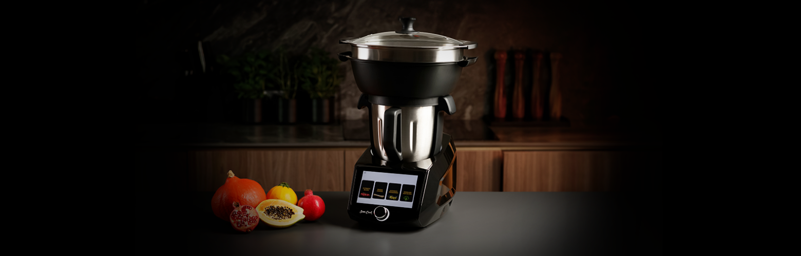 SAM COOK PSC-11 (WiFi) 1400W z wbudowaną wagą i funkcją gotowania Robot ...