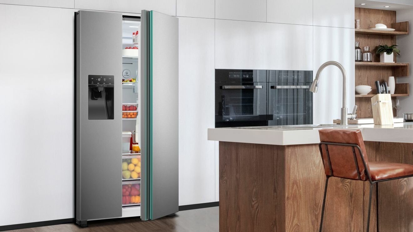 HISENSE RS650N4AC2 Side by Side No frost 179.1cm Srebrna Podajnik wody ...