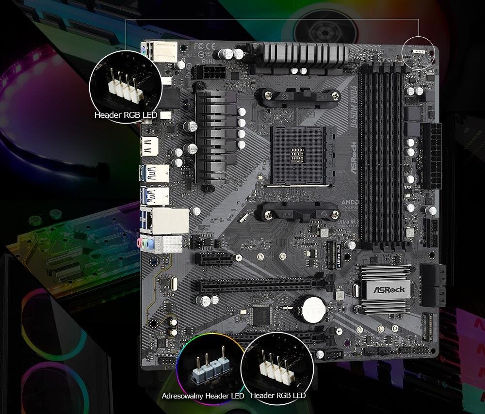 ASROCK B450M Pro4 R2.0 Płyta główna - niskie ceny i opinie w Media Expert