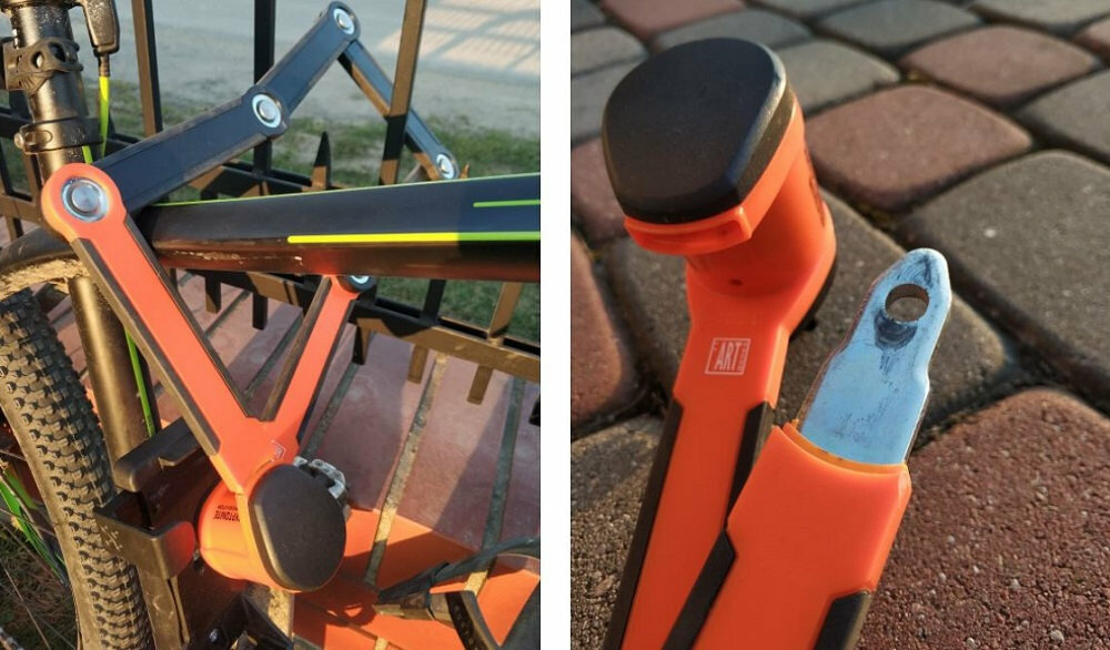 KRYPTONITE Evolution 790 Folding lock Składane Czarno-pomarańczowy Zapięcie rowerowe - niskie ...